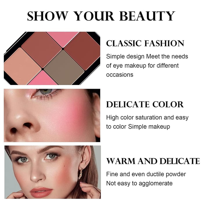 12 Colors Cream Blush Palette – Blink By Mehak