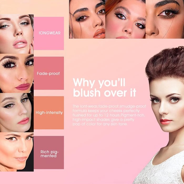 12 Colors Cream Blush Palette – Blink By Mehak